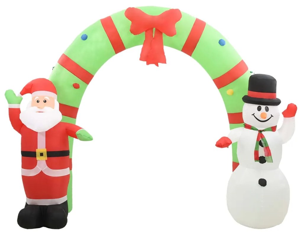 vidaXL Marketos Vánoční nafukovací Santa a sněhulák brána LED 300 x 90 x 223 cm