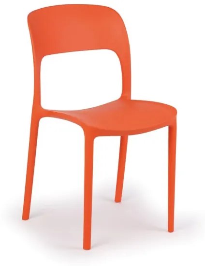 Designová plastová jídelní židle REFRESCO, oranžová