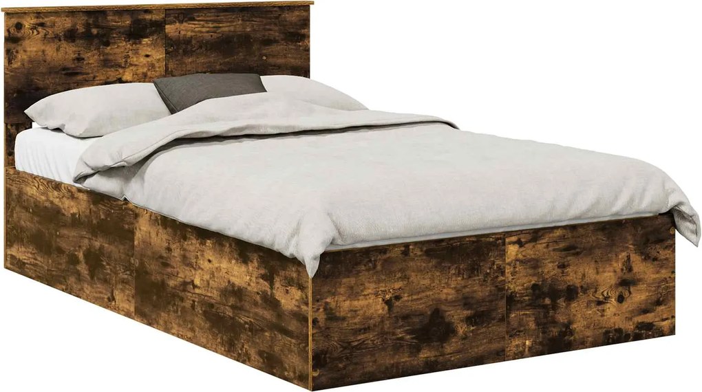 Rám postele s čelo Kouřový dub 120 x 190 cm Kompozitní dřevo 3408687