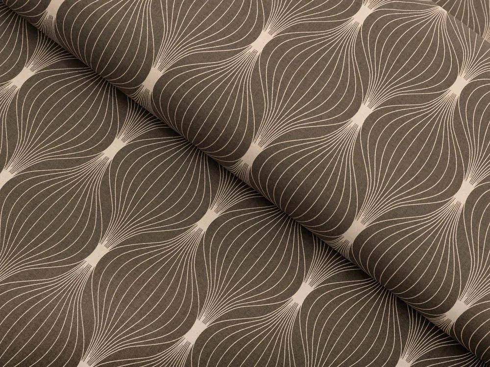 Biante Bavlněný čtvercový ubrus Sandra SA-445 Hnědé designové vlnky 100x100 cm