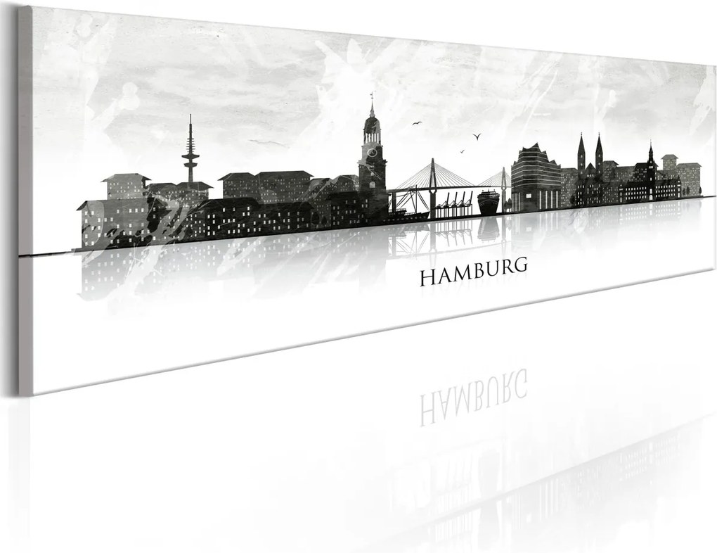 Hamburk: město mostů (140x42 cm) - Murando DeLuxe