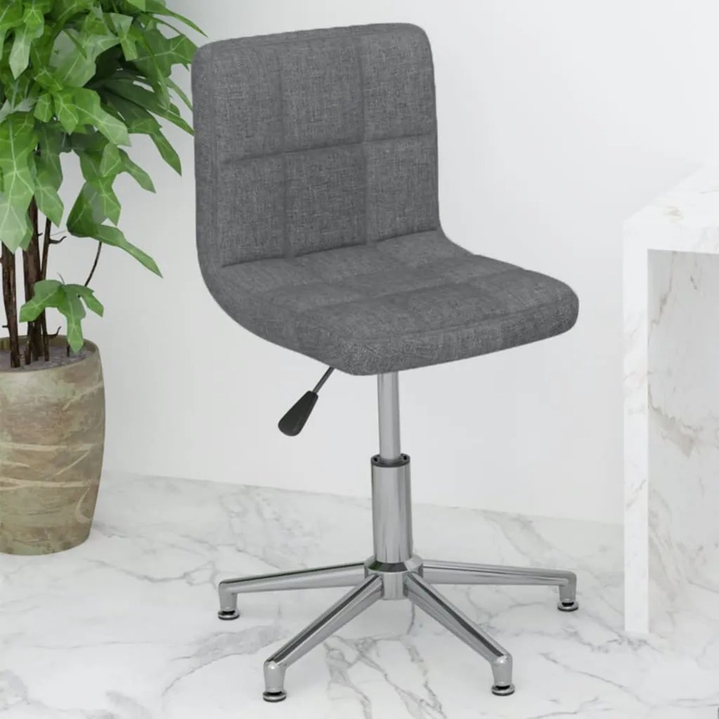 334375 vidaXL Otočná kancelářská židle světle šedá textil
