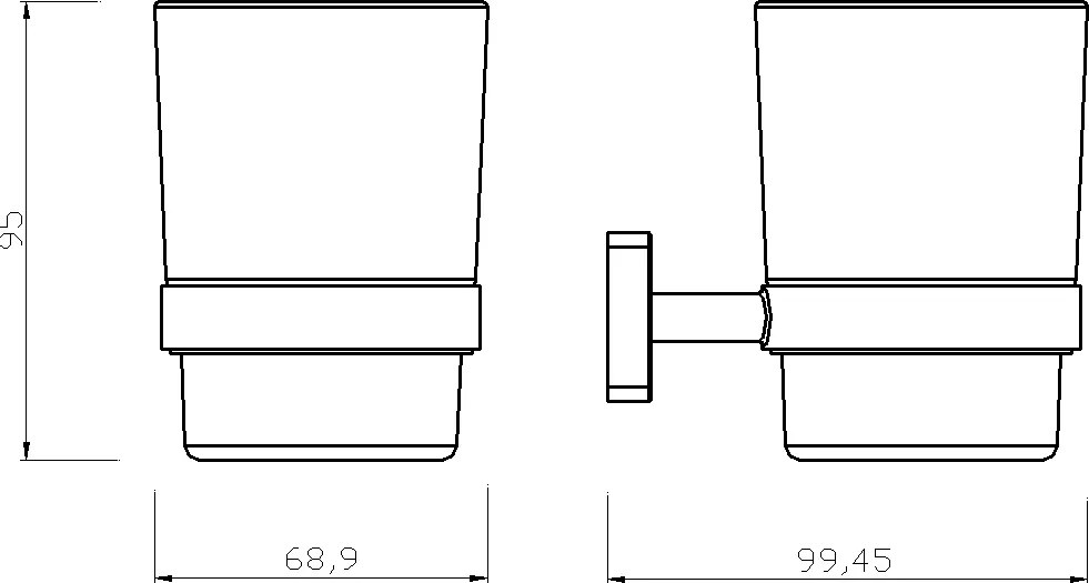 Novaservis - Držák zubních kartáčků GRETA, černá matná, AGR03BL