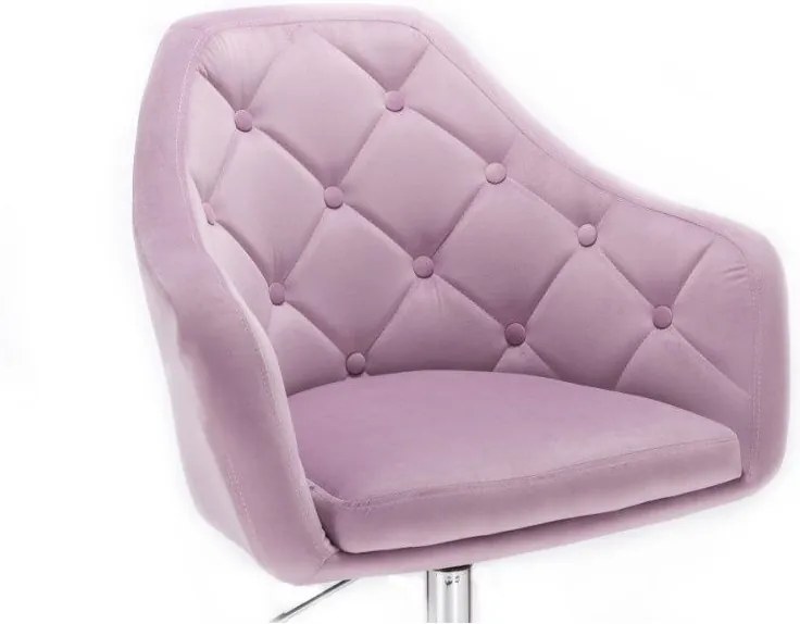 LuxuryForm DESIGN Otočné křeslo ANDORA VELUR na černém kříži - levandule