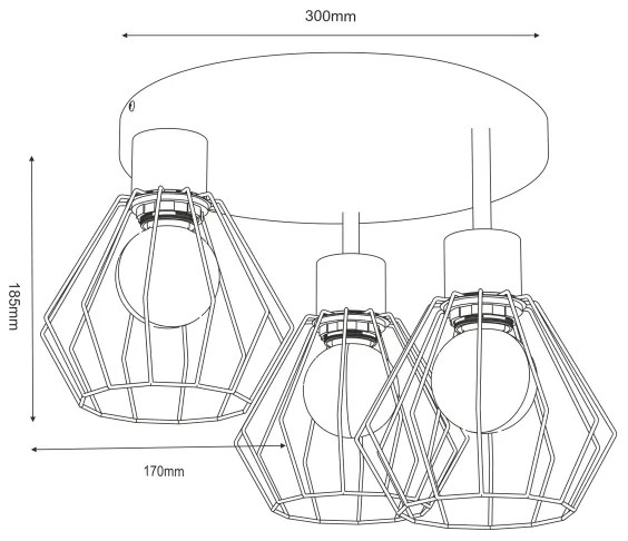 Stropní svítidlo PARKLA 3xE27/15W/230V béžová/zlatá