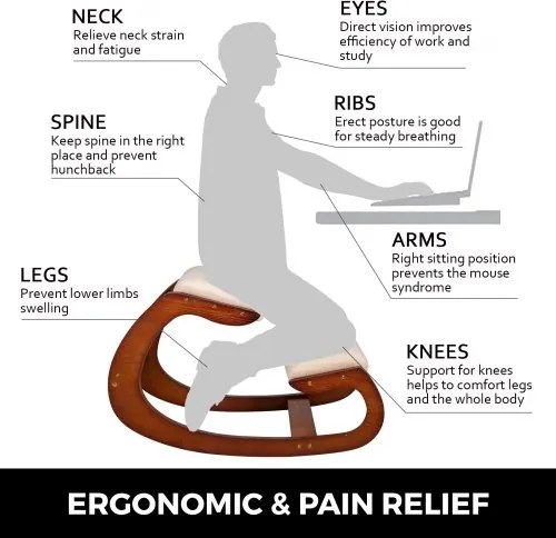 Ergonomické klečící křeslo 99,8 kg Nosnost Postoj v kleče Stolička s kyčelním