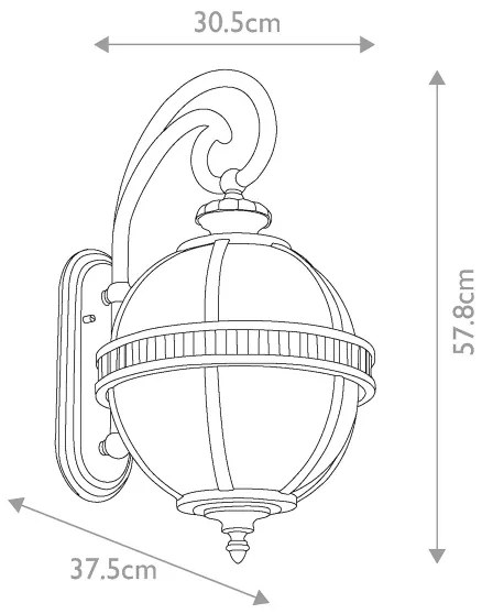 Kichler KL-HALLERON-2M - Venkovní nástěnné svítidlo HALLERON 3xE14/60W/230V IP44
