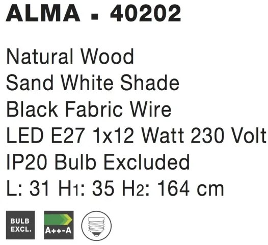 Dřevěná stojací lampa Alma 31