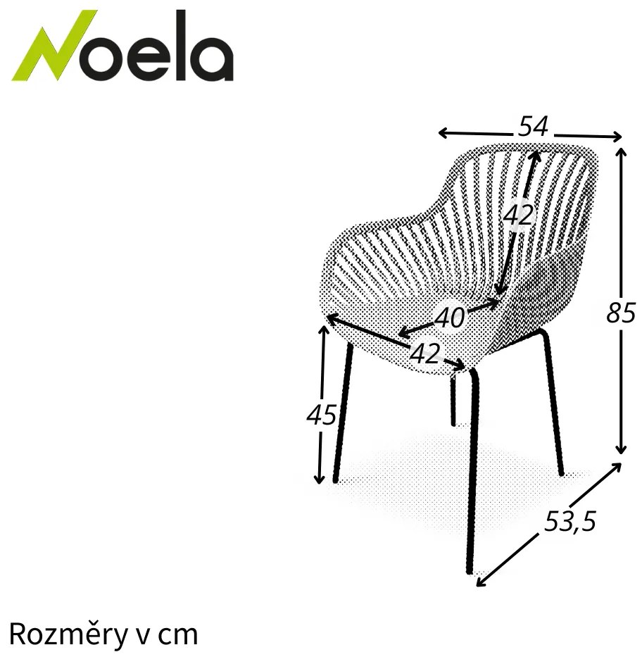 Noela Designové křeslo GABY šedá 4 ks