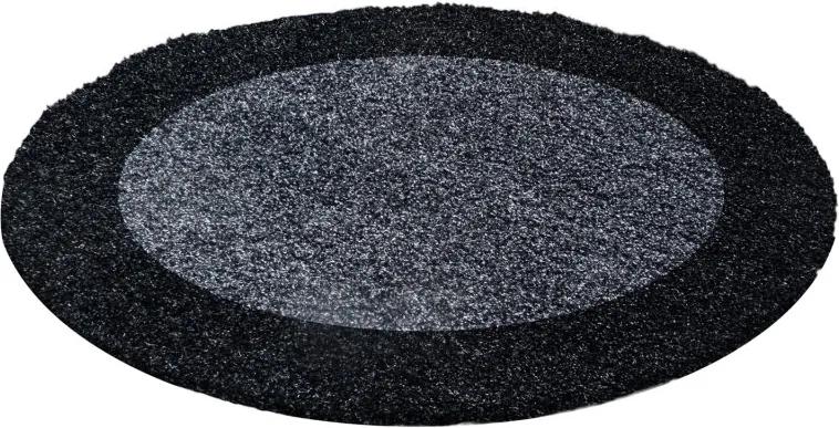 Ayyildiz Kusový koberec Shaggy Life 1503 antracit vysoký vlas, kulatý 160x160 cm