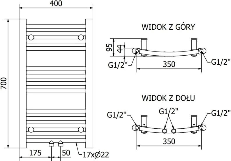 Mexen Ares elektrický radiátor 700 x 400 mm, 300 W, antracit - W102-0700-400-2300-66