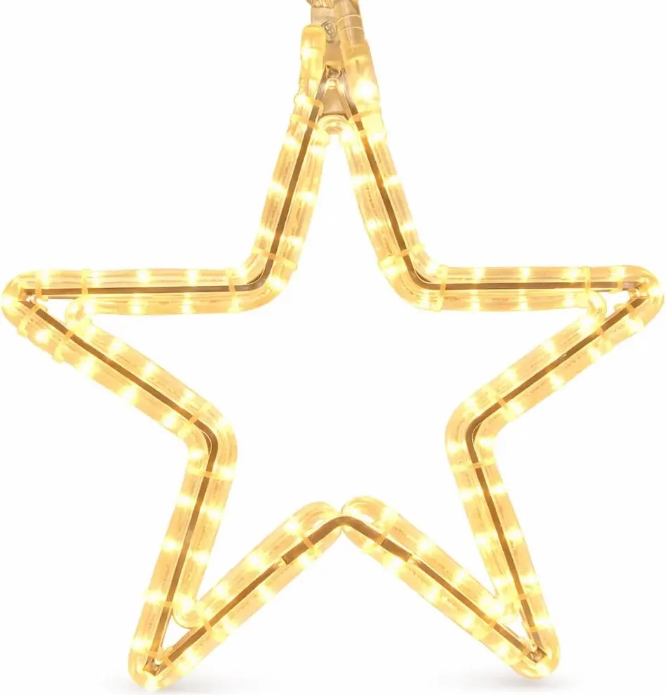 Easy Fix 2D LED světelná hvězda XII., Ø 45 cm, teple bílá, závěsná, bílý kabel, hliník