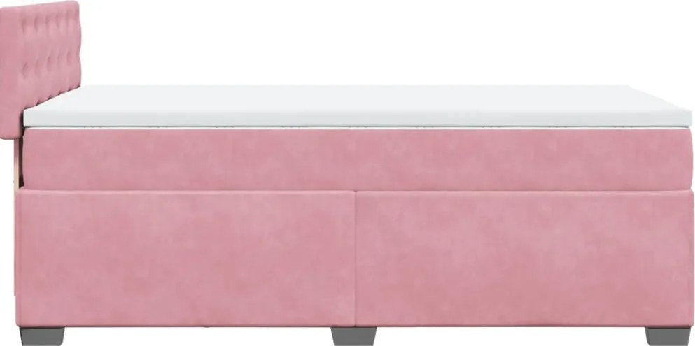 Box spring postel s matrací růžová 100x200 cm samet 3288551
