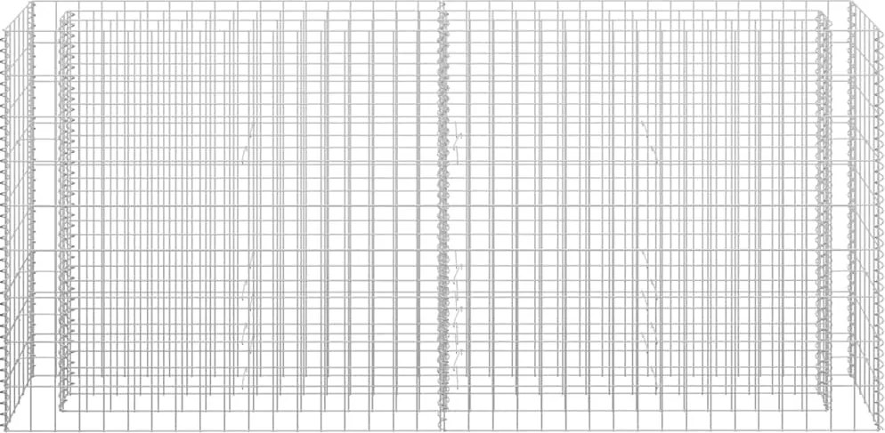 Gabionový vyvýšený záhon pozinkovaná ocel 180 x 30 x 90 cm 145635