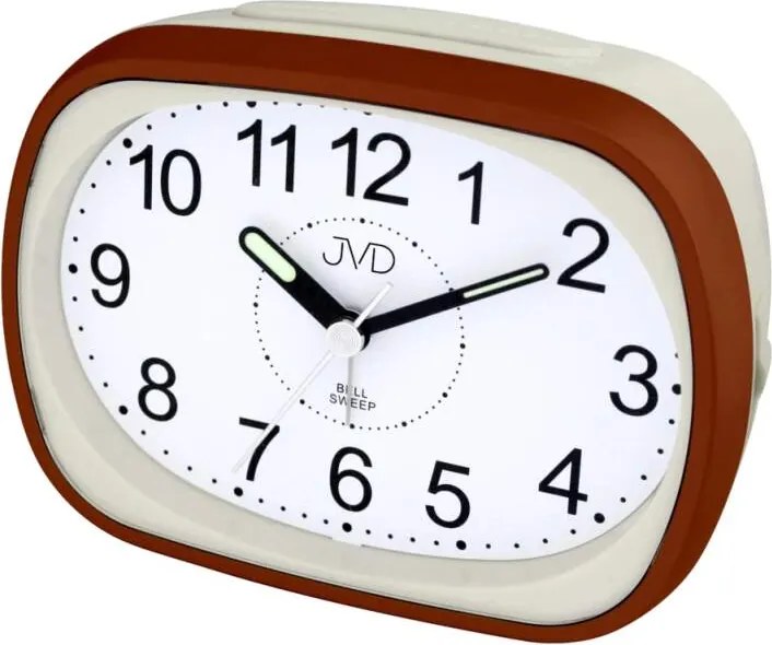 JVD Netikající tichý hnědý analogový budík JVD SRP836.11