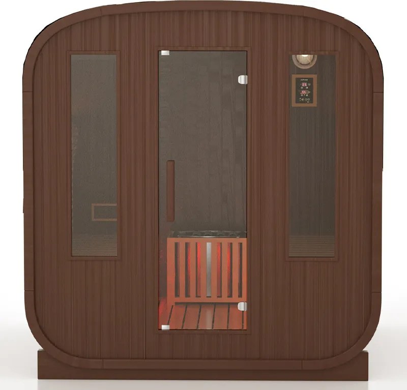 BPS-koupelny Zahradní kombinovaná sudová sauna 2v1 - Infrasauna + finská sauna 180x200, 4-6 osob