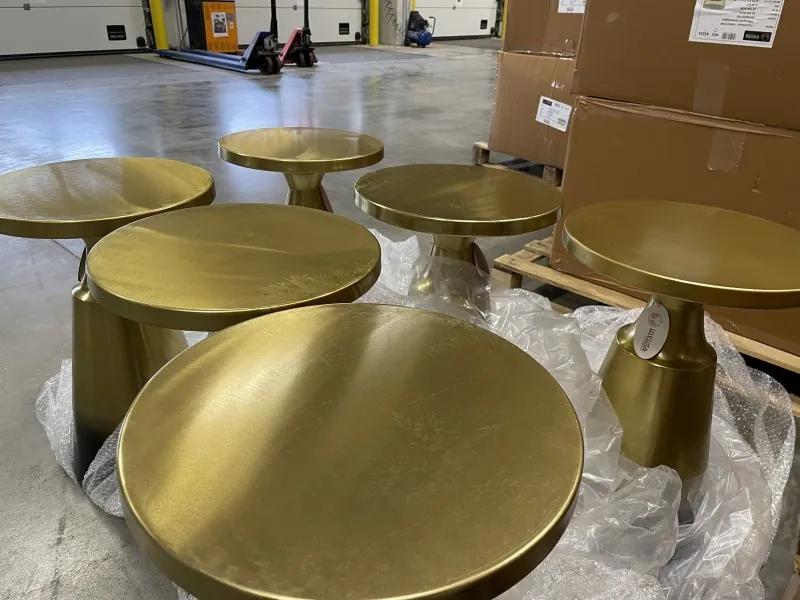 B-odkládací stolek Abstrakt 40cm zlatá s patinou/ 43231B