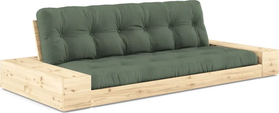 Karup Design Rozkládací pohovka BASE - 756 Olive Green / Se dvěma bočními boxy