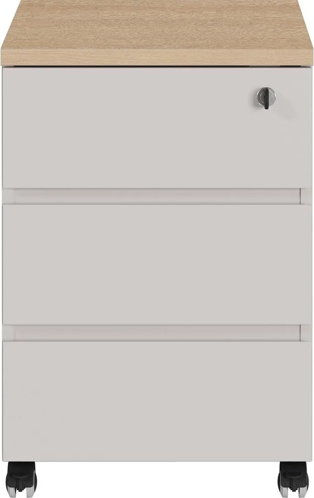 Krémová matná uzamykatelná/na kolečkách skříňka 41x60x50 cm Lissabon – Germania