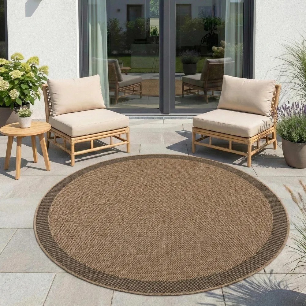 Kulatý vnitřní a venkovní koberec ø 80 cm Timber 1402 – Ayyildiz Carpets