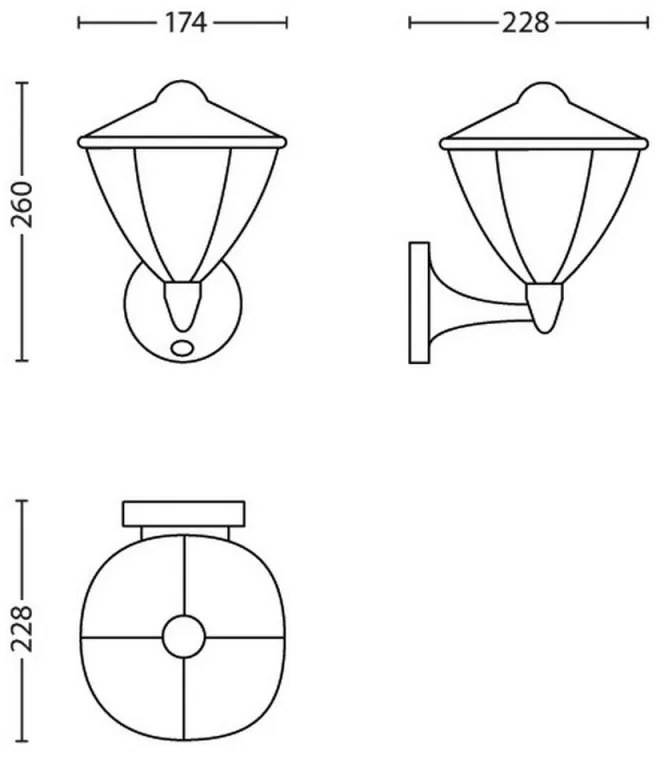 LED Venkovní nástěnné svítidlo Philips Robin s pohybovým čidlem 15479/30/16 černé