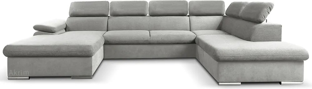 Sedací souprava COOL II | 191x343x220 cm | rozkládací + 2x úložný prostor | LEVÁ | lounge 18 světle šedá