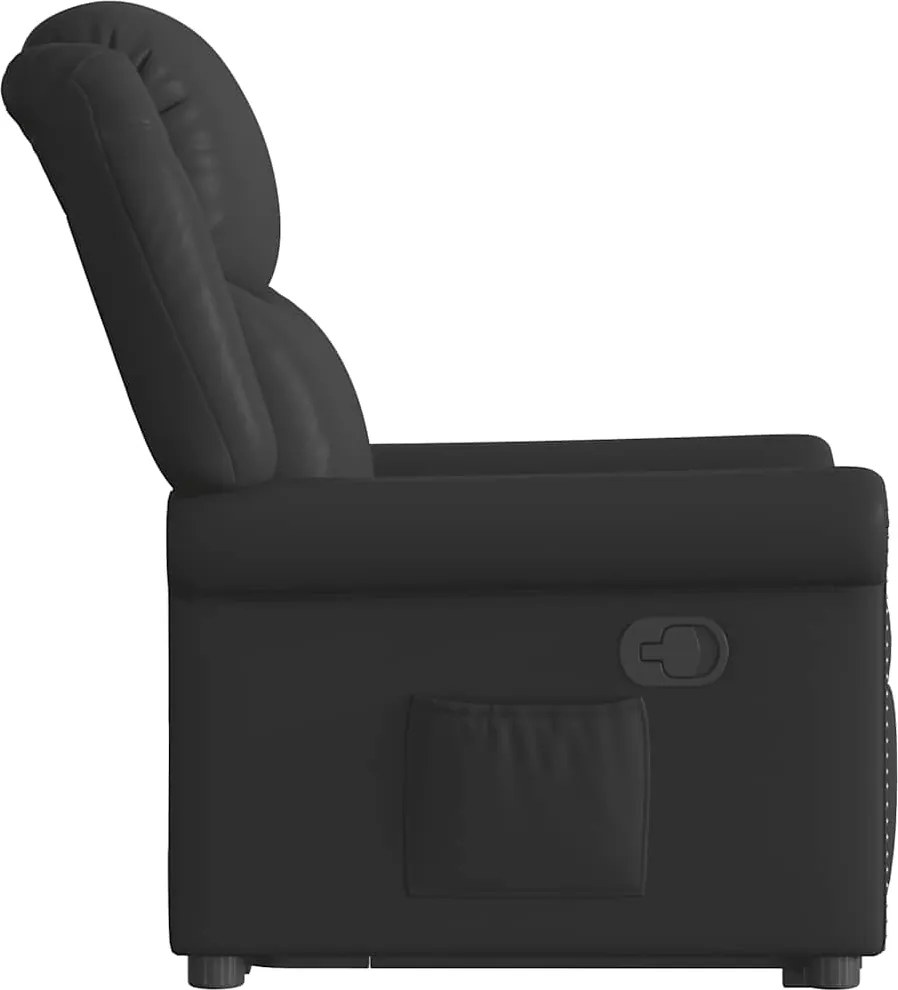 Zvedací polohovací křeslo lesklé černé umělá kůže 3303418