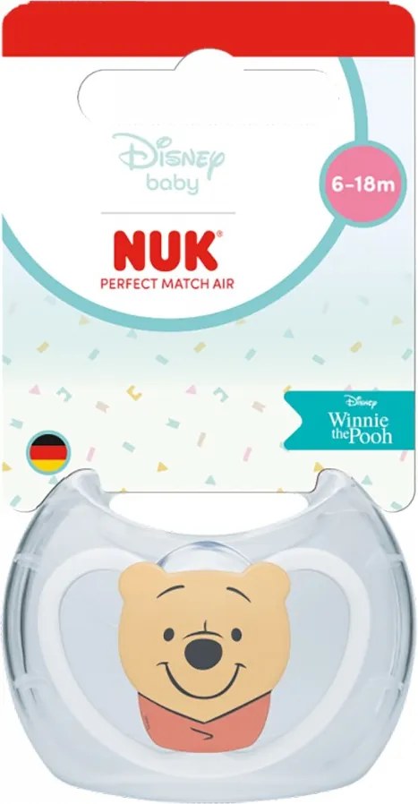 Dudlík NUK Perfect Match Air Disney Medvídek Pú 6-18 měsíců white velikost 6-18 m