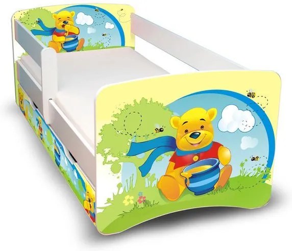 MAXMAX Dětská postel se šuplíkem 160x70 cm - MEDVÍDEK S MEDEM II