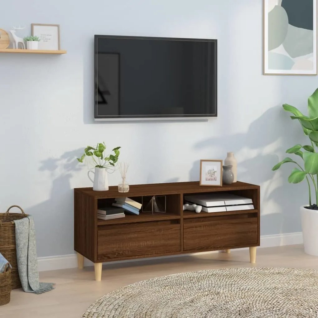vidaXL TV skříňka 100 x 34,5 x 44,5 cm kompozitní dřevo [831899] Barva: bílá s vysokým leskem