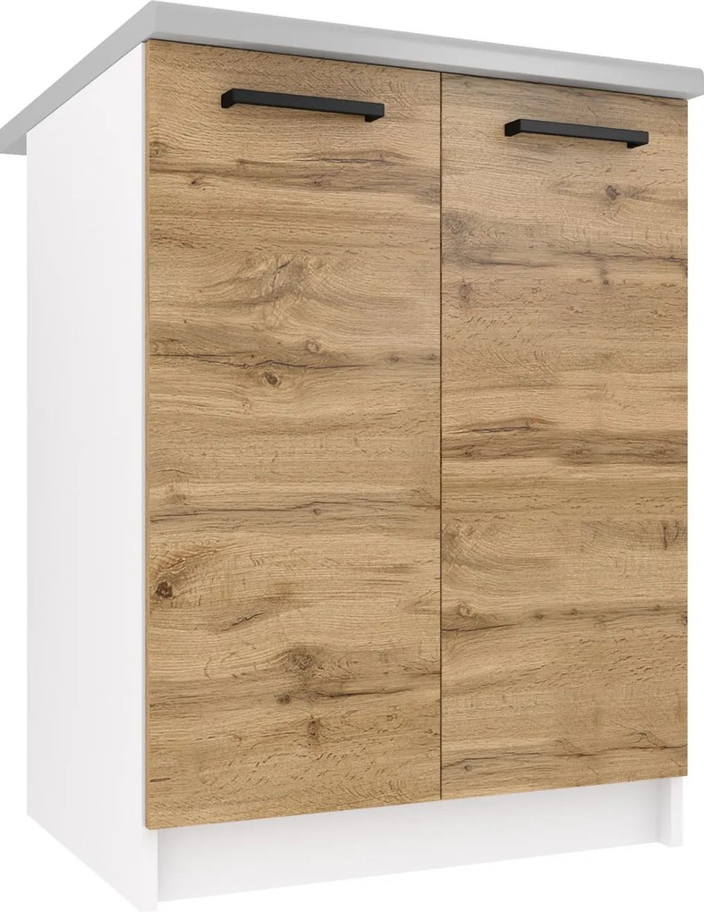 Kuchyňská skříňka Belini spodní 60 cm dub wotan s pracovní deskou  TOR SD2-60/0/WT/DW/0/B1