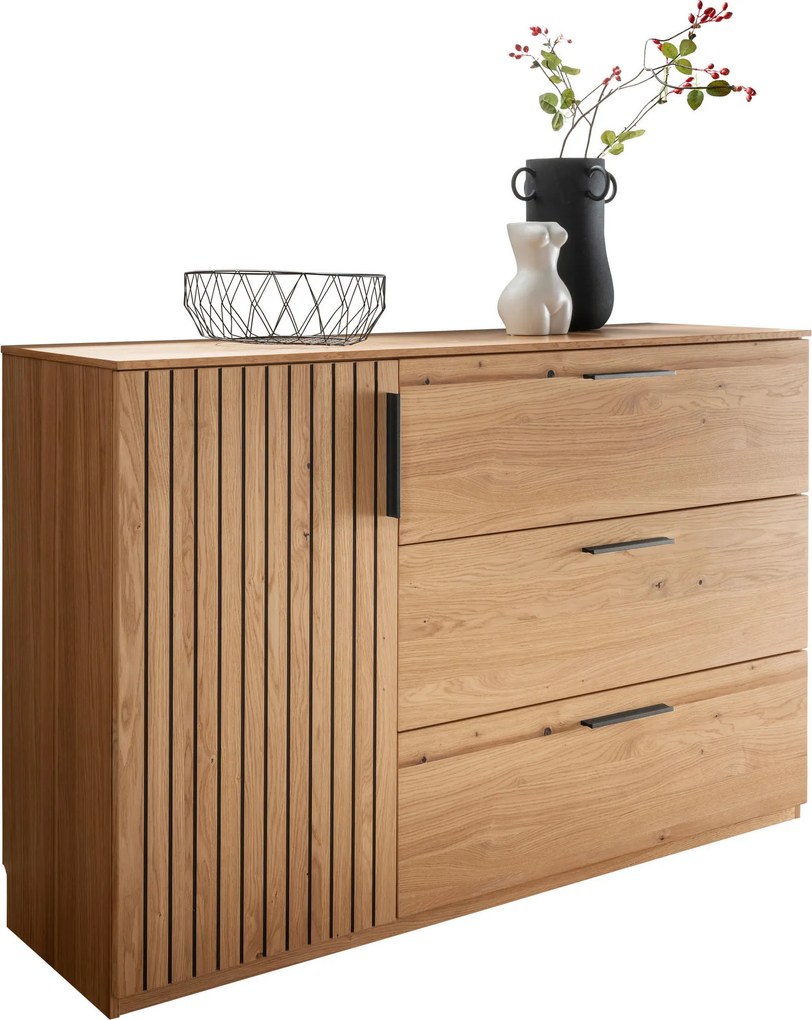 XXXLutz ŠIROKÁ KOMODA, dub, barvy dubu, 147/94/42 cm Linea Natura - Komody z masivu - 000891002604