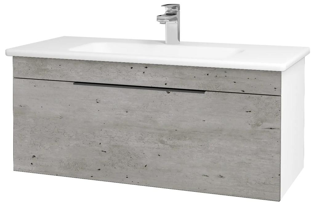 Dřevojas Koupelnová skříň ASTON SZZ 100 Varianta: N01 Bílá lesk / Úchytka T05 / N07 Stone