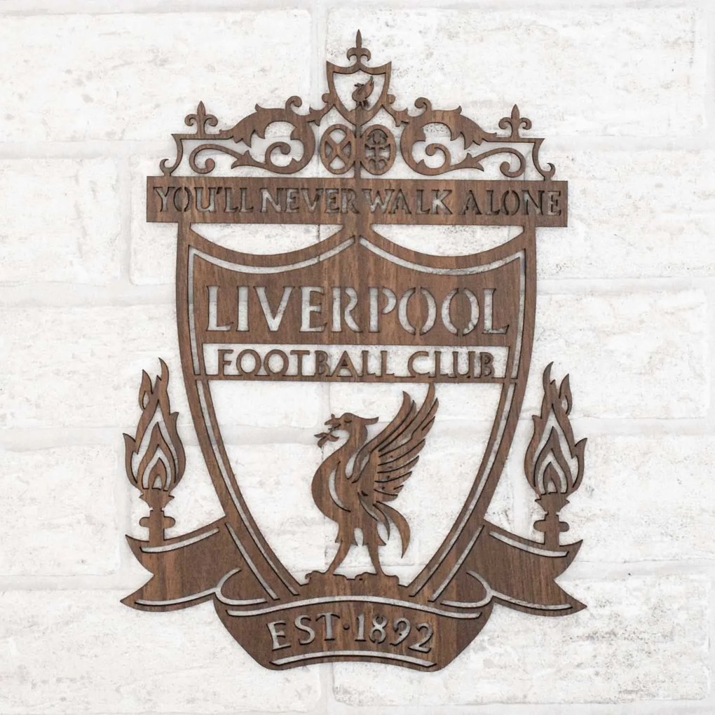 DUBLEZ | Dřevěné logo klubu na zeď - Liverpool | Obraz