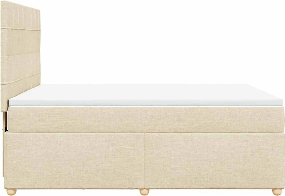 Box spring postel s matrací krémová 140x190 cm textil 3291280