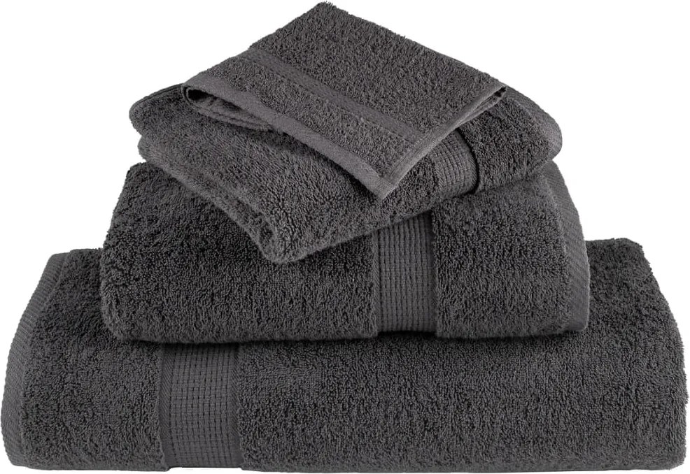 Prémiové ručníky do sprchy SOLUND 4 ks antracitové 70x140 cm 600 g/m² 137161