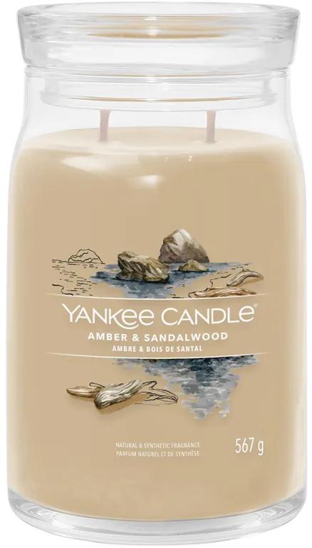 Yankee Candle – Signature svíčka Amber & Sandalwood (Ambra a santalové dřevo) Velikost: střední 368 g