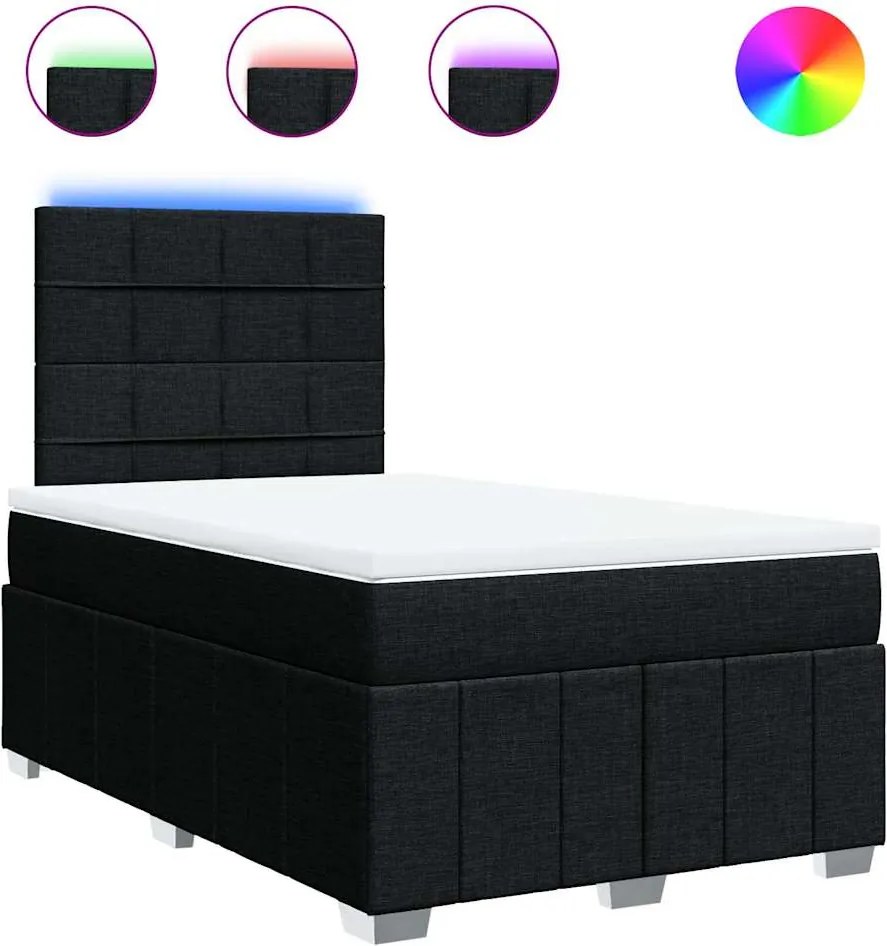 Box spring postel s matrací černá 120x190 cm textil 3293909