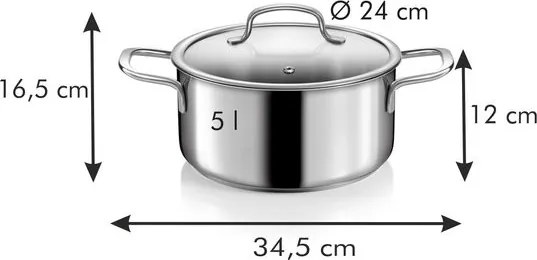 TESCOMA Kastrol s poklicí OPTIMA ø 24 cm, 5,0 l