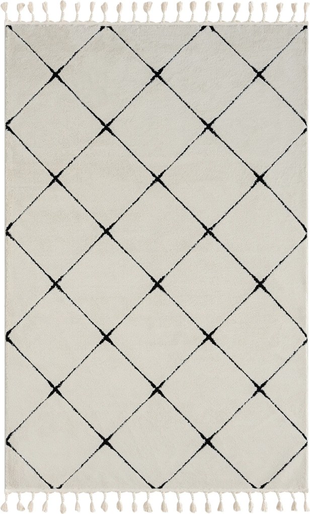 My Flair, Kusový koberec Moroccan Vision weiß, 100x200, černobílá, ložnice