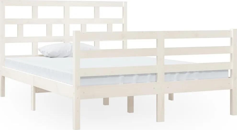 vidaXL Rám postele 135 x 190 cm Double masivní dřevo [3101259] Barva: Šedá