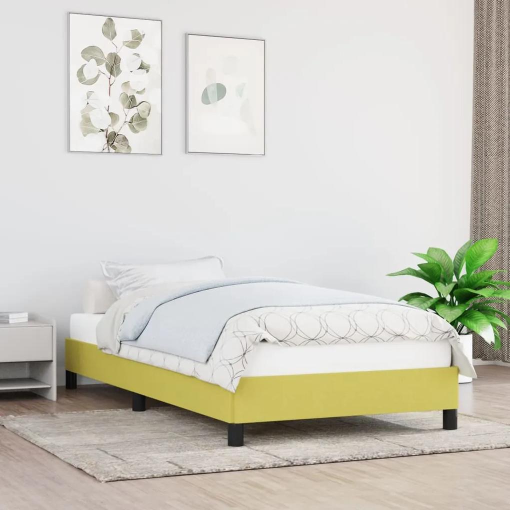 vidaXL Rám postele zelená 90 x 200 cm textil