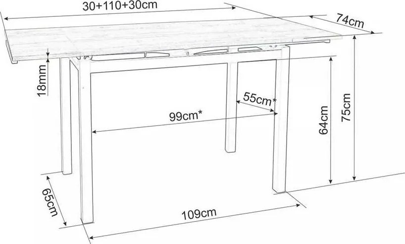 Jídelní stůl Byrne - obdélník, mramor / černá