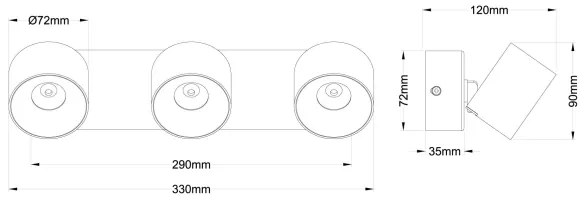 Globo 56961-3S - LED Bodové svítidlo RAE 3xLED/6W/230V
