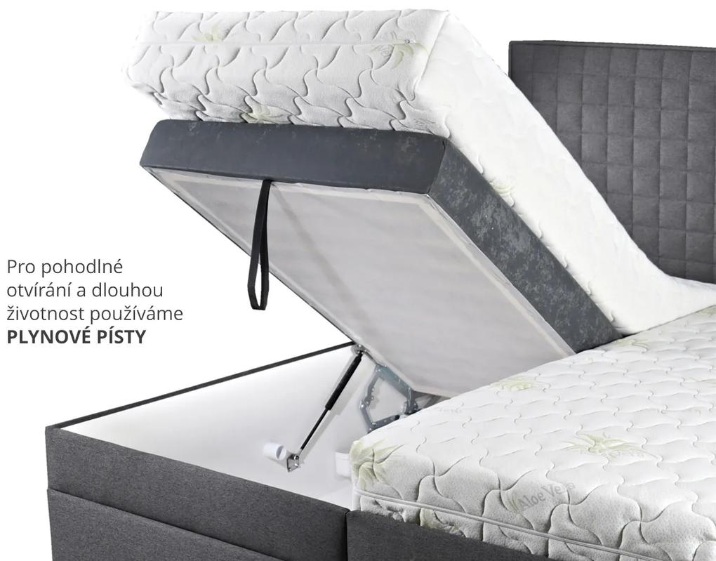 NEW DESIGN postele Americká boxspring postel RIALTO s úložným prostorem, 180×200 cm Velikost postele: 180 × 200 cm