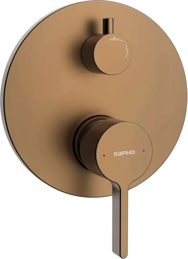 Sapho Iconic - Sprchová baterie pod omítku, pro 2 spotřebiče, matná měď AF042PG