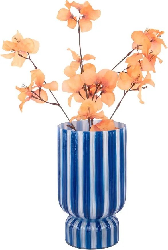 Modrá skleněná váza (výška 26 cm) Rayado Retro – PT LIVING
