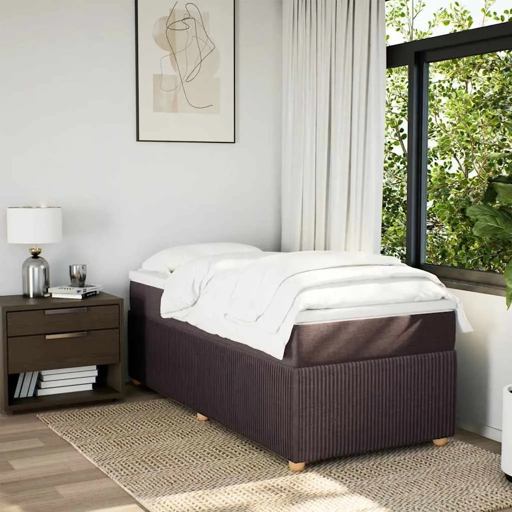 Box spring postel s matrací tmavě hnědá 80x200 cm textil 3285528