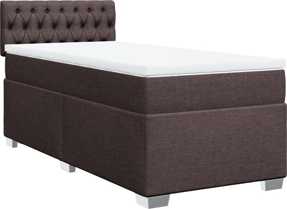 Box spring postel s matrací tmavě hnědá 90x200 cm textil 3288081