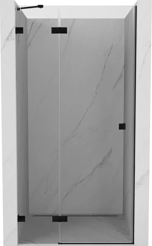 Mexen, Mexen Lunar levé výklopné sprchové dveře 75 cm, transparentní, černé - 834-075-000-70-00-L
